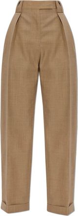 Versace Femme, Pantalons, Beige, Taille: 36 FR Wool Pleated Pantalons