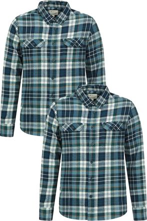 Mountain Warehouse Trace Hemd f&uuml;r Herren, Flanell (2er-Pack) (Maisblau)