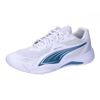 Puma Unisex Adults SOLARFLASH III Indoor Court Shoe, PUMA White-Blue Horizon, 42.5 EU