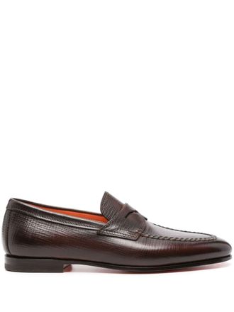 Santoni Strukturierte Loafer - Braun