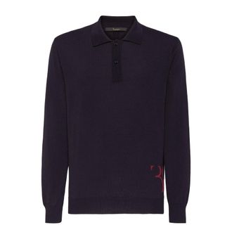 Billionaire Boys Club Homme, Pulls, Bleu, Taille: 2XL Wool and Silk Pullover Polo-Neck LS