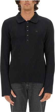 Courr&egrave;ges Homme, Tops, Noir, Taille: L Polo en Laine L&eacute;g&egrave;re