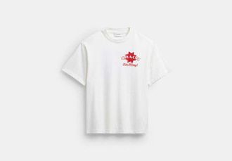 Coach T-Shirt Aus Biobaumwolle Mit Pizza-Print Im Relaxed-Fit