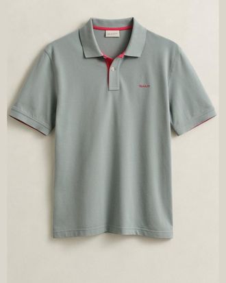 GANT Piqu&eacute;-Poloshirt mit Stretchanteil und Label-Stickerei, Regular Fit in