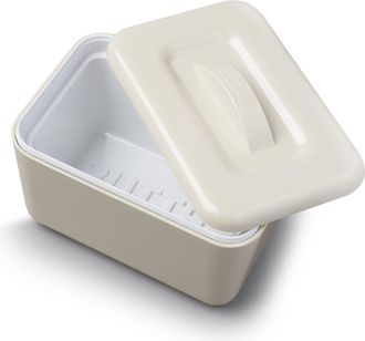 Zeal G265C Doppelwandige isolierte Butterdose mit Deckel, cremefarben