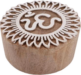 Guru Shop Indischer Textilstempel, Holz Stoffdruckstempel, Blaudruck Stempel, Druck Modell - &Oslash; 6 cm OM 2