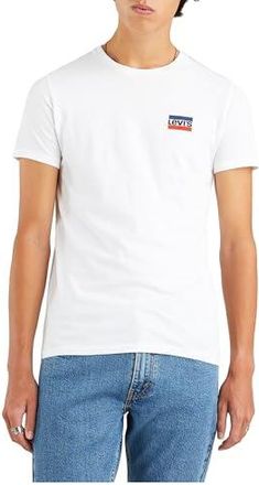 Levi's 2-Pack Crewneck Graphic Tee T-Shirt Homme Sportswear White / Dress Blues (Blanc) XXL