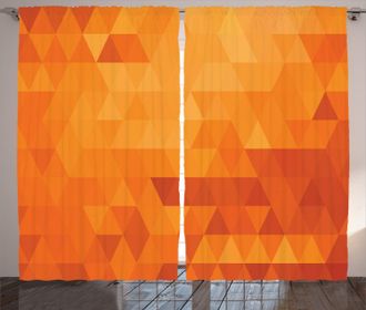 Abakuhaus Burnt orange Rustikaler Gardine, Abstraktes Mosaik, Schlafzimmer Kr&auml;uselband Vorhang mit Schlaufen und Haken, 280 x 175 cm, Orange