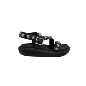Ash Schwarze Leder Studded Sandale - - Shoes - Damen - Schwarzk - 37 EU