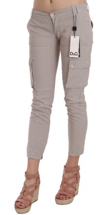 Dolce & Gabbana Womens Khaki Cargo Pants Beige Cotton
