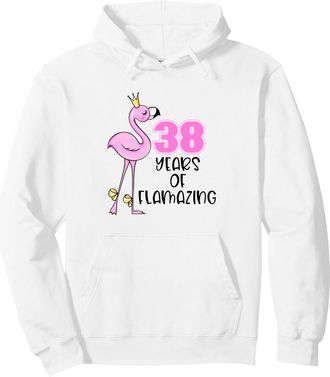BDAZ 38 Years of Flamazing Flamingo Design Beach 38th Birthday Pullover Hoodie