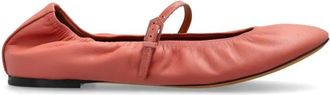 Lanvin Buckle-Strap Flats With Rounded Toe - Gr. 37 (EU) - in Rot