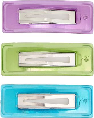 8 by YOOX 3-PACK TRANSPARENT RESIN HAIR CLIPS