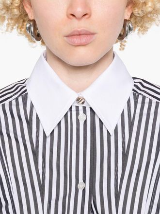 Sportmax Candy-Stripe Shirt - White and Navy
