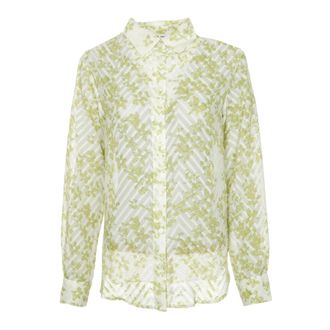 Sams&oslash;e & Sams&oslash;e Femme, Blouses et Chemises, Vert, Taille: 36 FR Blouse Florale Int&eacute;grale