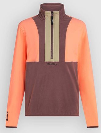 O'Neill FwcCruz Triple Polartec Half-Zip Fleece Pullover funky peach colour block