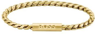 BOSS Jewelry Collier et Bracelet en Chaîne pour Homme Collection DORAN en Acier Inoxydable et avec une Plaque Gravée