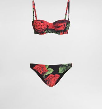 Dolce & Gabbana Balconette-bikini Mit Rosenprint - Frau Collection Mehrfarbig 1