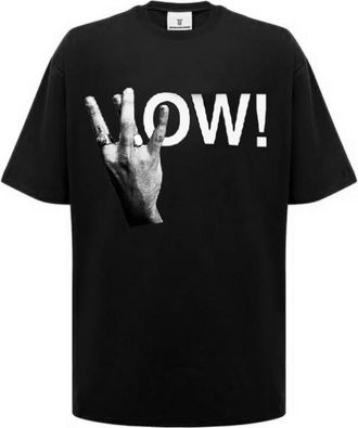 Diego Venturino Homme, Tops, Noir, Taille: M T-shirt en coton avec imprim&eacute; sur le devant