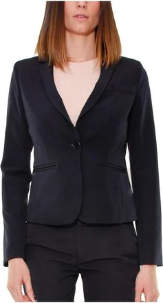 Liu Jo Femme, Vestes, Noir, Taille: 42 FR Giacca monopetto in tessuto tecnico