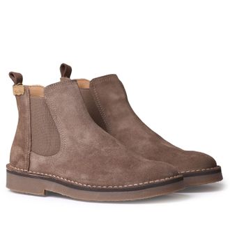Toni Pons ISA-SY Damen-Stiefel aus Spaltleder mit seitlichen Gummibändern, Taupe, 43 EU