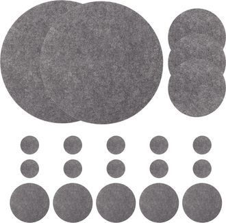 Artibetter 30 St&uuml;ck Runde Filz Telleruntersetzer Topf und Pfannentrenner aus Dickem Filz Hitzebest&auml;ndig und Kratzsch&uuml;tzend Grau Schutz f&uuml;r Porzellan Keramik und 