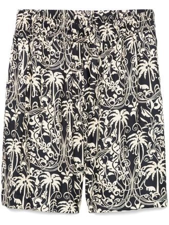 Laneus bermuda à imprimé graphique - Noir