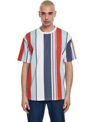 Urban Classics Heavy Oversized Big AOP Stripe Tee Burned red S