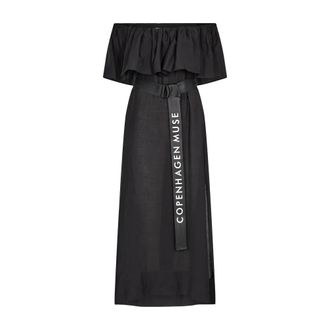 Copenhagen Muse Femme, Robes, Noir, Taille: 38 FR Cmolly Robe Midi &Eacute;paules D&eacute;nud&eacute;es