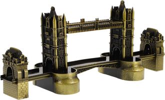 Hemobllo Tower Bridge Skulptur aus Metall f&uuml;r Schreibtisch und B&uuml;ro Europ&auml;isches Architekturmodell als Dekoratives Foto Requisit