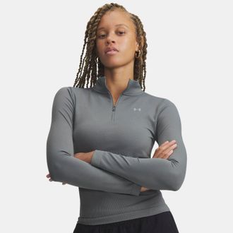 Under Armour Vanish Seamless Oberteil mit &frac14;-Zip f&uuml;r Damen Clay Gr&uuml;n / Titanium / Titanium XL