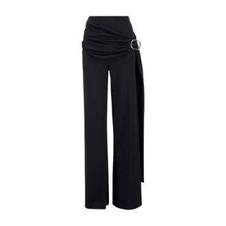 Paco Rabanne Wraparound Palazzo Hose mit Schnalldetail - - Trousers - Damen - Schwarzk - L