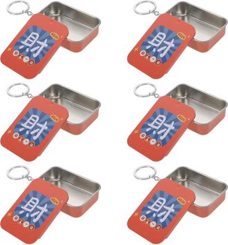 Cabilock 6 St&uuml;ck Teiliges Tragbare Metall-schiebeboxen mit Schl&uuml;sselanh&auml;nger Rechteckige Robuste Mini-eisenboxen mit Dicht Schlie&szlig;endem Schiebedeckel Kompakte 