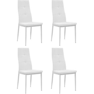 vidaXL Esszimmerst&uuml;hle 4 Stk. Wei&szlig; Kunstleder - Vidaxl