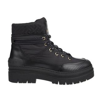 Tommy Hilfiger Schwarze Monogramm Outdoor Stiefeletten - - Shoes - Damen - Schwarzk - 39 EU