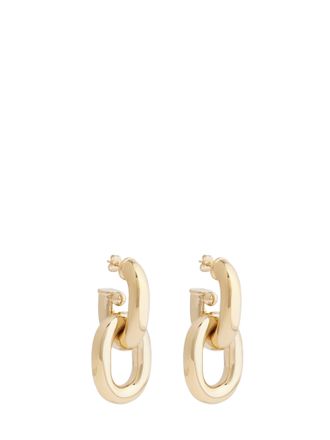 Paco Rabanne Womens Earrings Double Xl Link Gold Brass