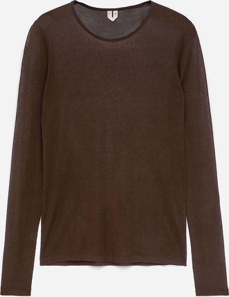 Arket Durchsichtiges Seidenoberteil -Braun