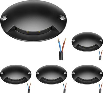 LEDs Com 5 St&uuml;ck LED Bodenleuchte, Wegmarkierung RUNDA f&uuml;r au&szlig;en, IP67, anthrazit, rund, 70mm &Oslash;, warmwei&szlig;