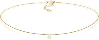 Elli Halskette Damen Choker Basic Geo mit Mondstein in 925 Sterling Silber Vergoldet