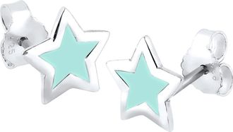Elli Ohrringe Damen Stern Emaille im Astro Look in 925 Sterling Silber
