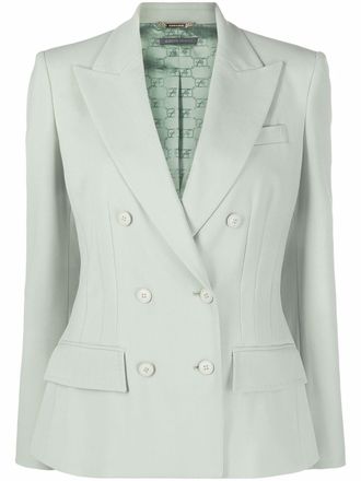 Alberta Ferretti blazer &agrave; boutonni&egrave;re crois&eacute;e - Vert