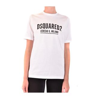 Dsquared2 Femme, Tops, Blanc, Taille: 38 FR T-shirt Élégant