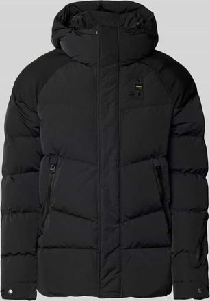 Blauer Steppjacke mit Label-Patch Modell CROWN