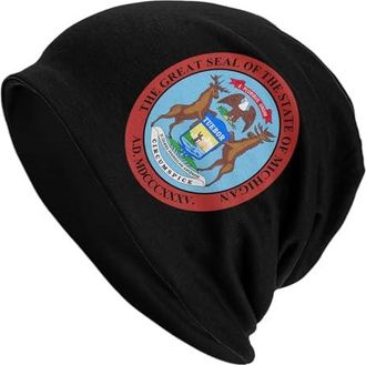 Generic Homme Femme Bonnet dhiver Michigan Hiver Chapeaux Doux Bonnet &Agrave; Revers Chaud Bonnets De Ski pour Patinage Cyclisme Quotidien