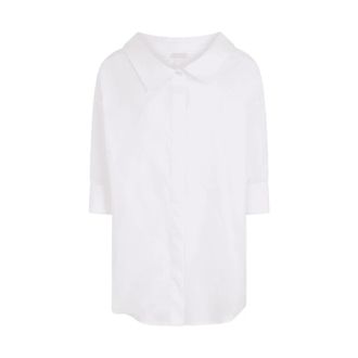 Liu Jo Wei&szlig;e Popeline-Bluse mit Maxi-Kragen - - Blouses & Shirts - Damen - Wei&szlig; - S