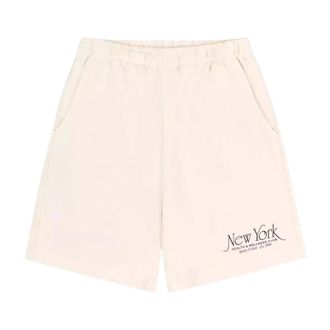 Sporty & Rich Beige Baumwollshorts Hohe Taille Lockere Passform - - Shorts - Damen - Beige - M