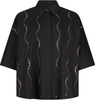 Liu Jo Femme, Blouses et Chemises, Noir, Taille: 40 FR Chemise &agrave; manches courtes