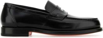 Santoni Homme, Chaussures, Noir, Taille: 45 EU Mocassins en cuir noir