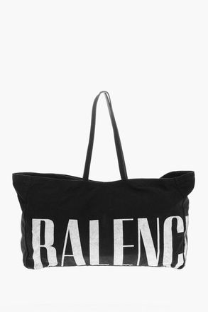 Balenciaga Maxi Cotton Tote Bag with Logo Balenciaga