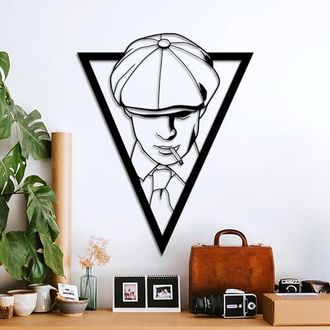 Hanah Home Stylish Black Decorative Metal Wall Accessory, 53 x 42 cm | 100% Metal, 1.5 mm Thickness | Lightweight & Modern Design for Home Decor